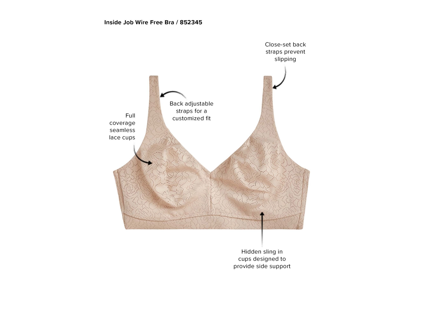 Inside Job Wireless T-shirt Bra 852345 263 - Sand – Purple Cactus Lingerie